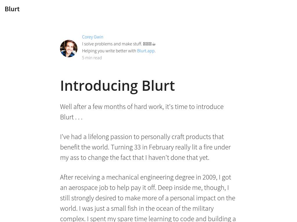 Blurt | Write better & more.